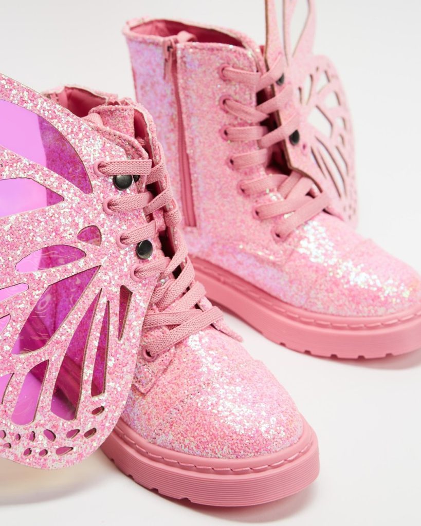 Butterfly Wing Shoes in Glitter Fabric - PuppetBox