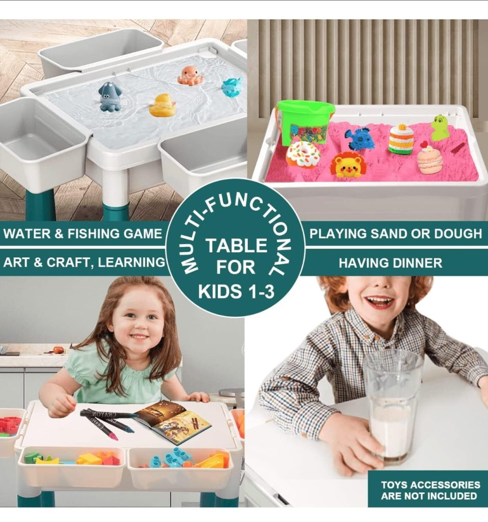 Blocks Table with storage and 174 pcs blocks - PuppetBox